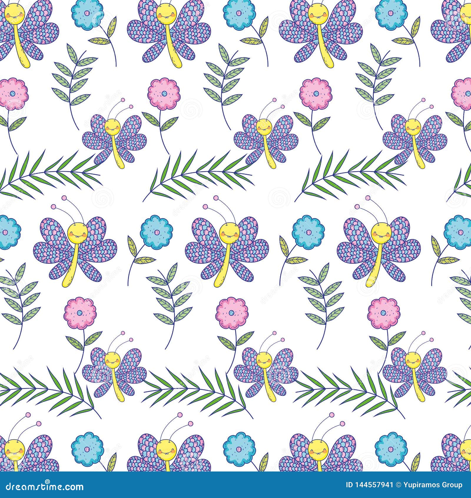 Beautiful Butterflies Flying Pattern Stock Vector - Illustration of ...