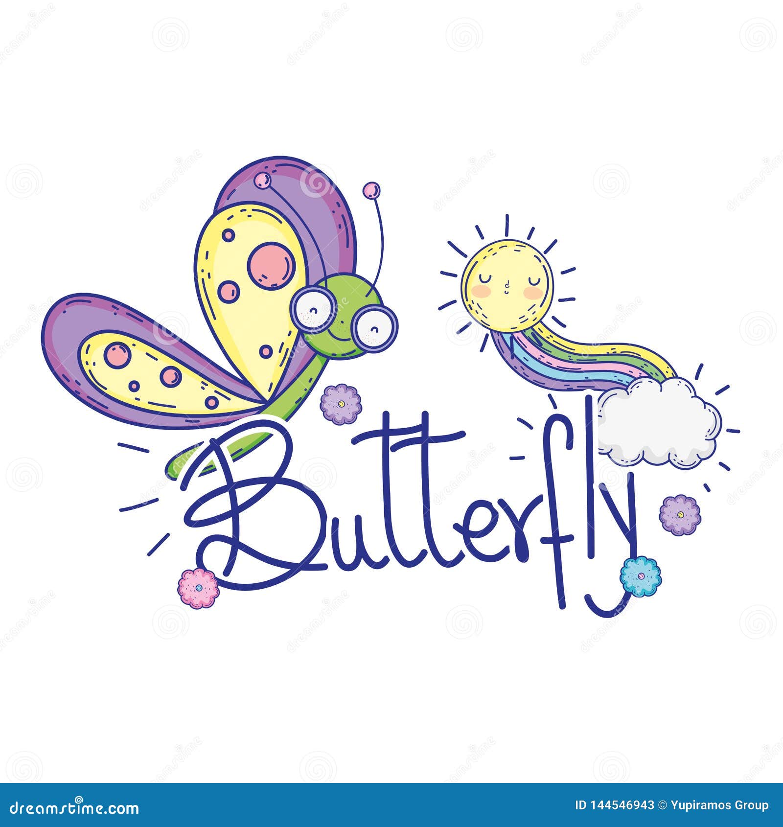 Beautiful Butterfly with Calligraphy Character Stock Vector ...