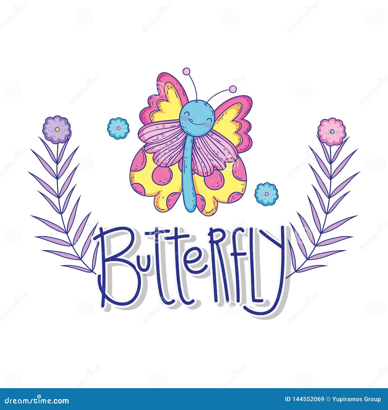Beautiful Butterfly with Calligraphy Character Stock Vector ...