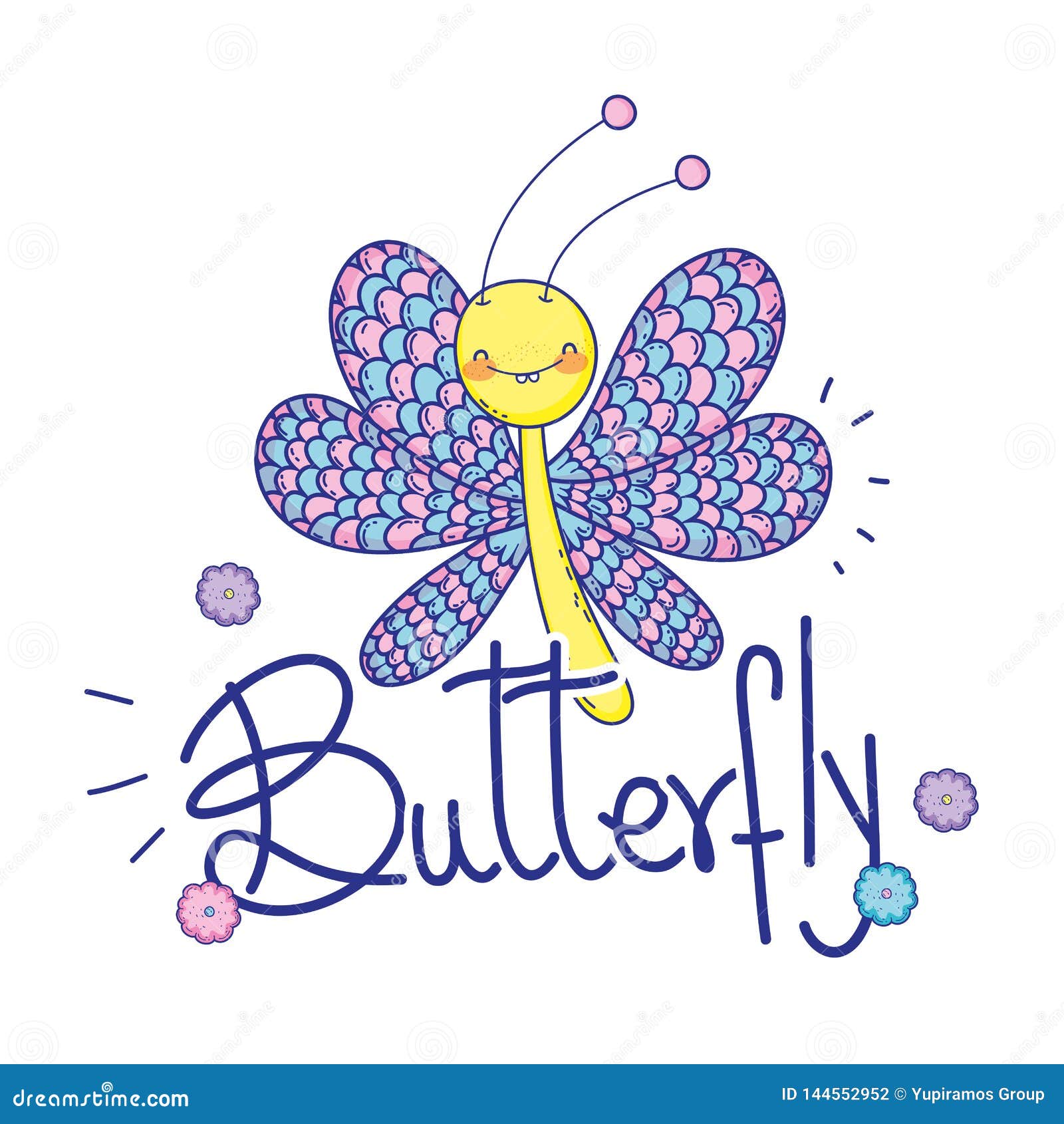 Beautiful Butterfly with Calligraphy Character Stock Vector ...