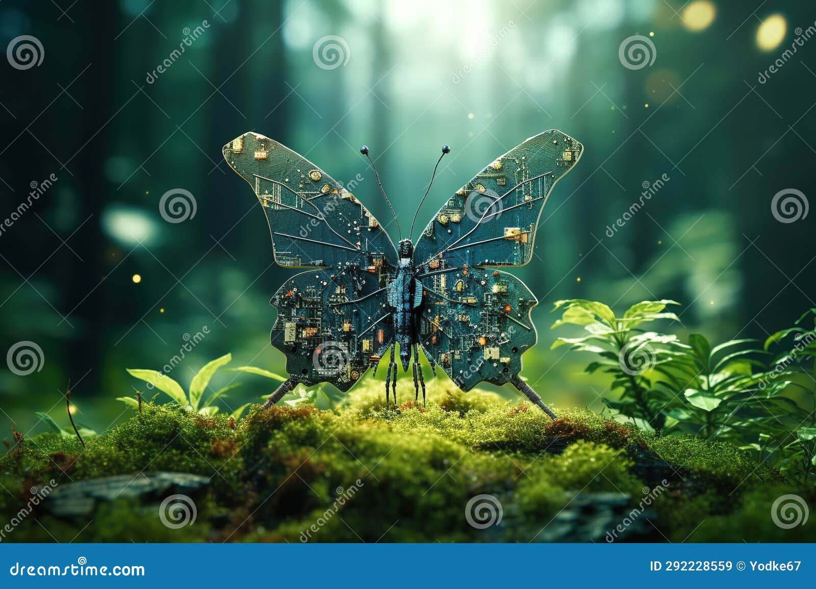A Beautiful Butterfly Electronics Technology in the Forest. Insect ...