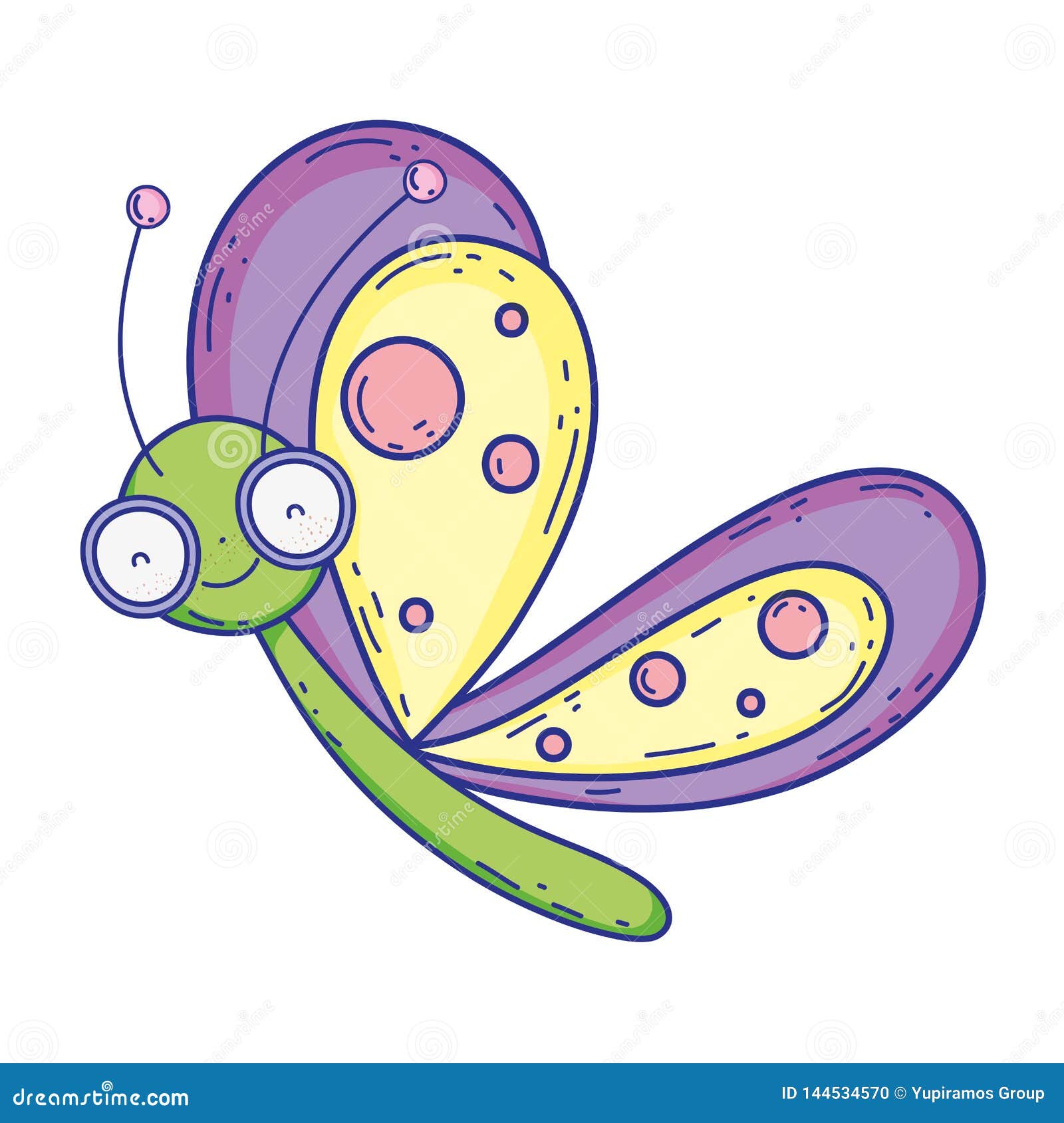 Beautiful Butterfly Flying Character Stock Vector - Illustration of ...