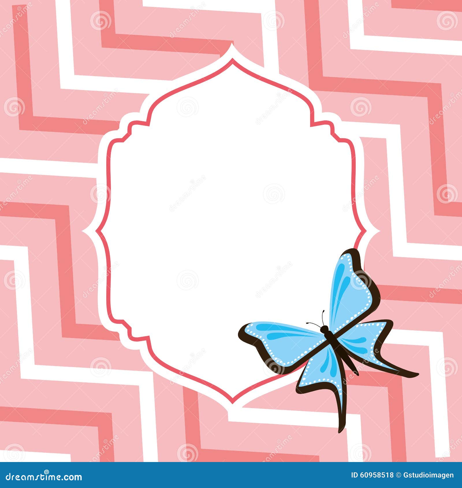 Beautiful butterfly frame stock vector. Illustration of design - 60958518