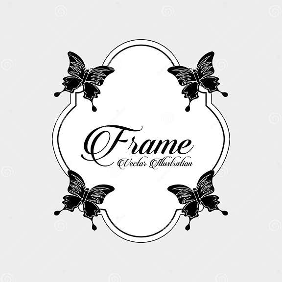 Beautiful butterfly frame stock vector. Illustration of design - 60958744