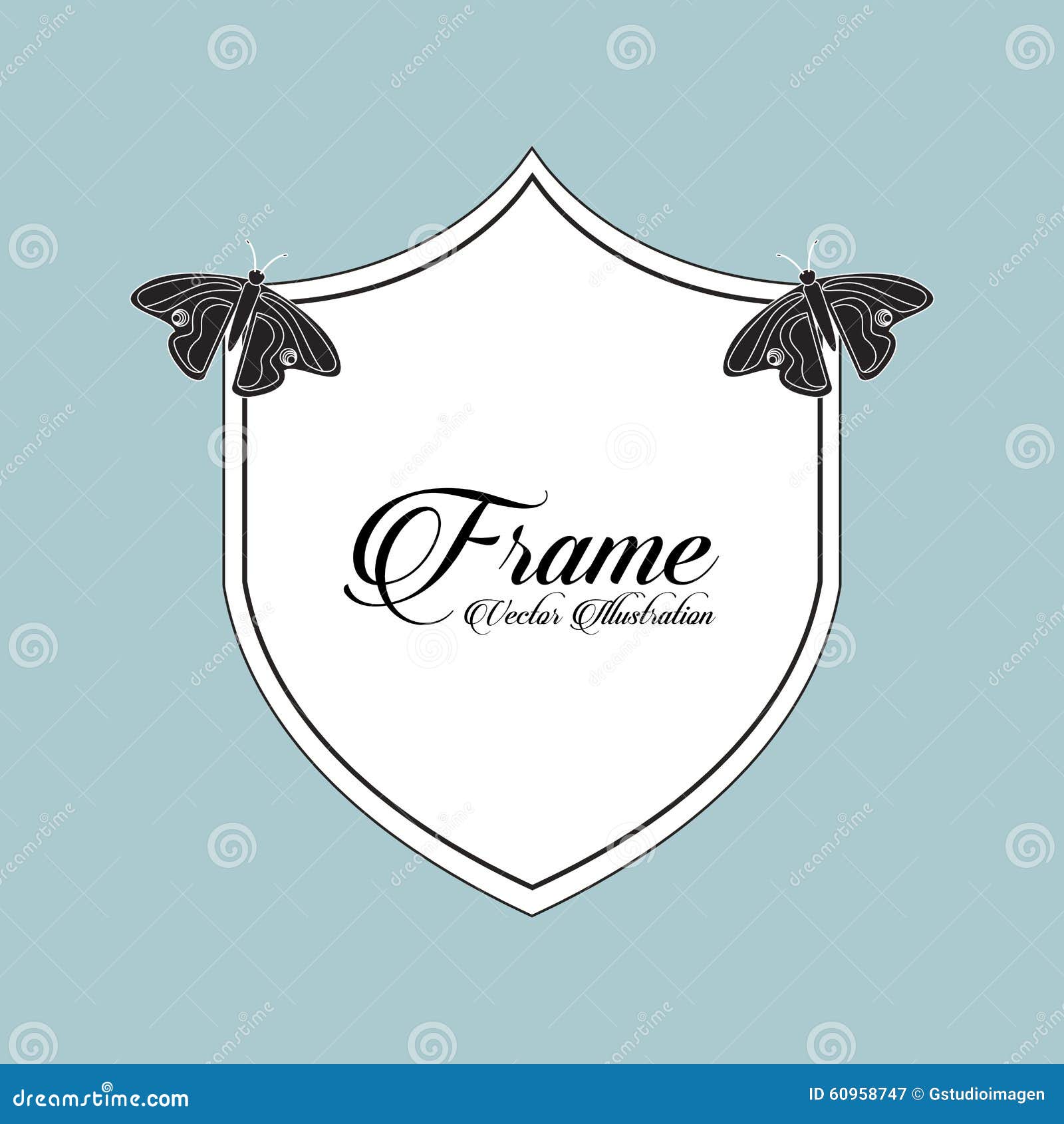 Beautiful butterfly frame stock vector. Illustration of spring - 60958747