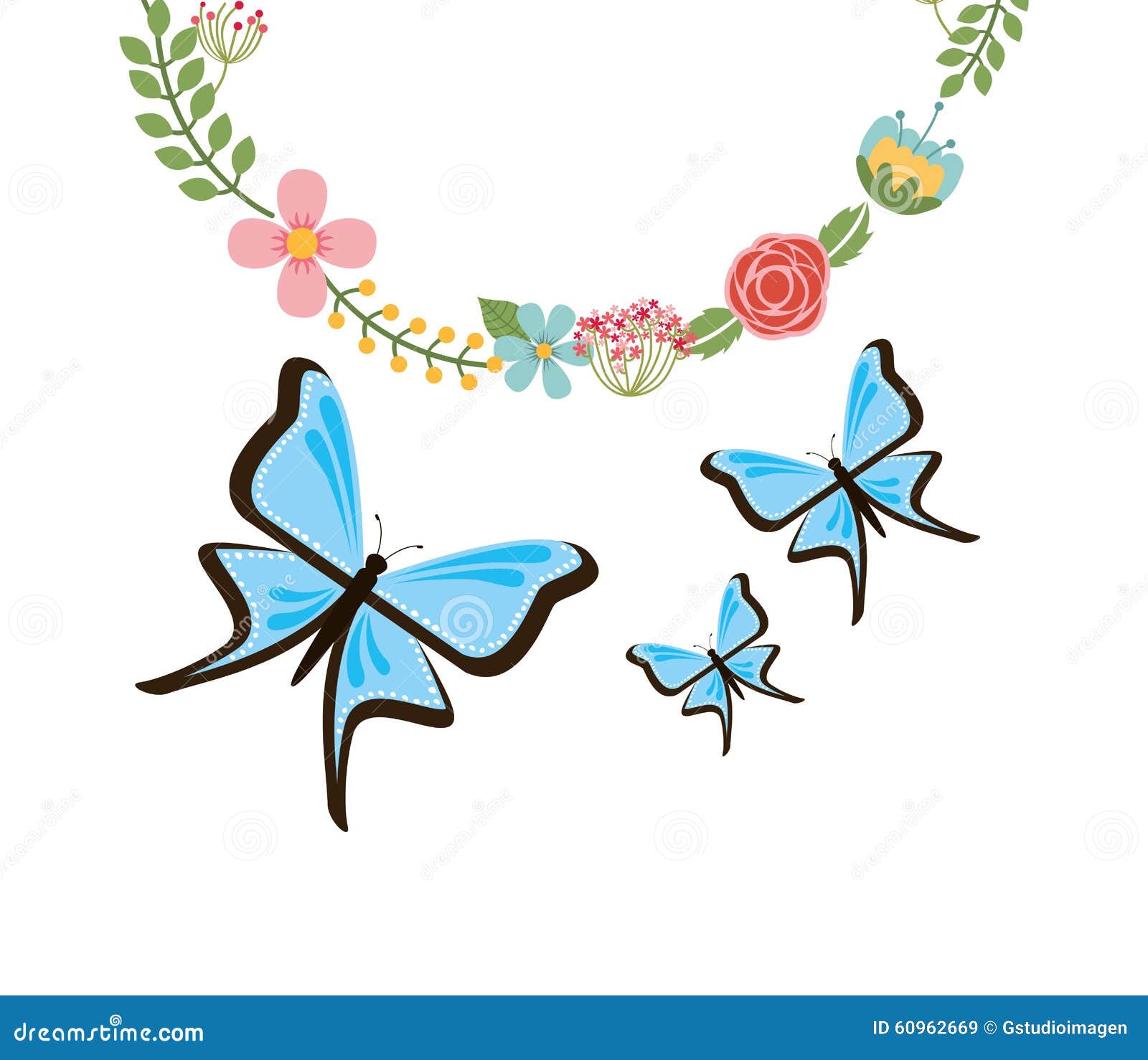 Beautiful butterfly frame stock vector. Illustration of vintage - 60962669