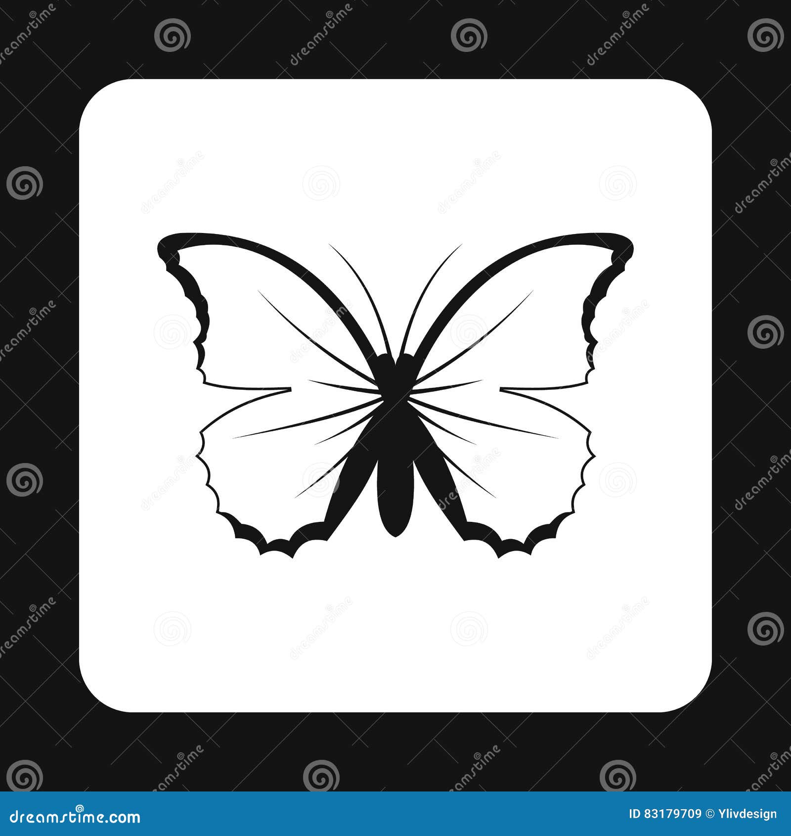 Beautiful Butterfly Icon, Simple Style Stock Vector - Illustration of ...