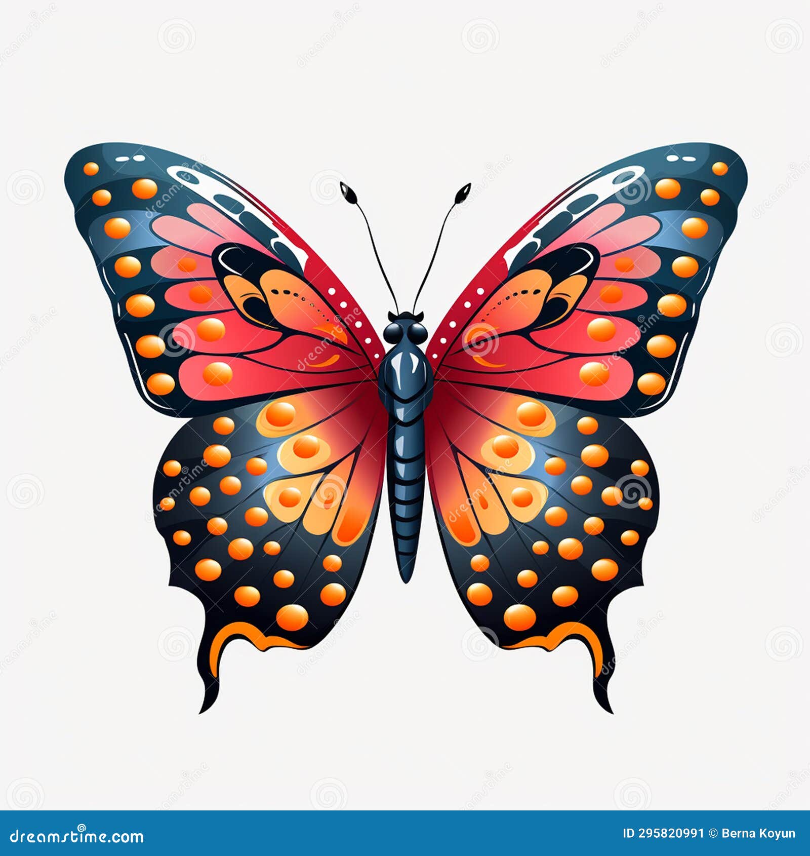 A Beautiful Butterfly with Intricate Wing Patterns Its Wings Spread ...