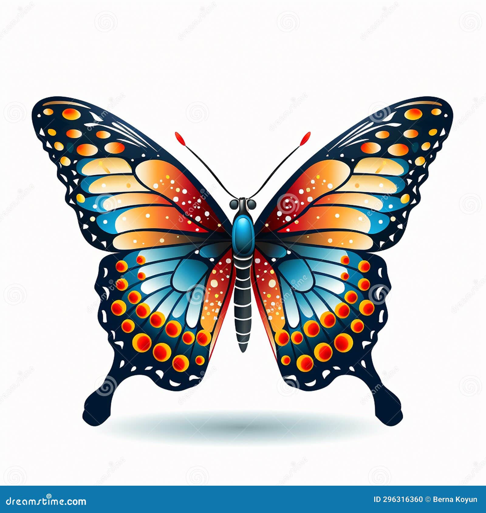 A Beautiful Butterfly with Intricate Wing Patterns Its Wings Spread ...