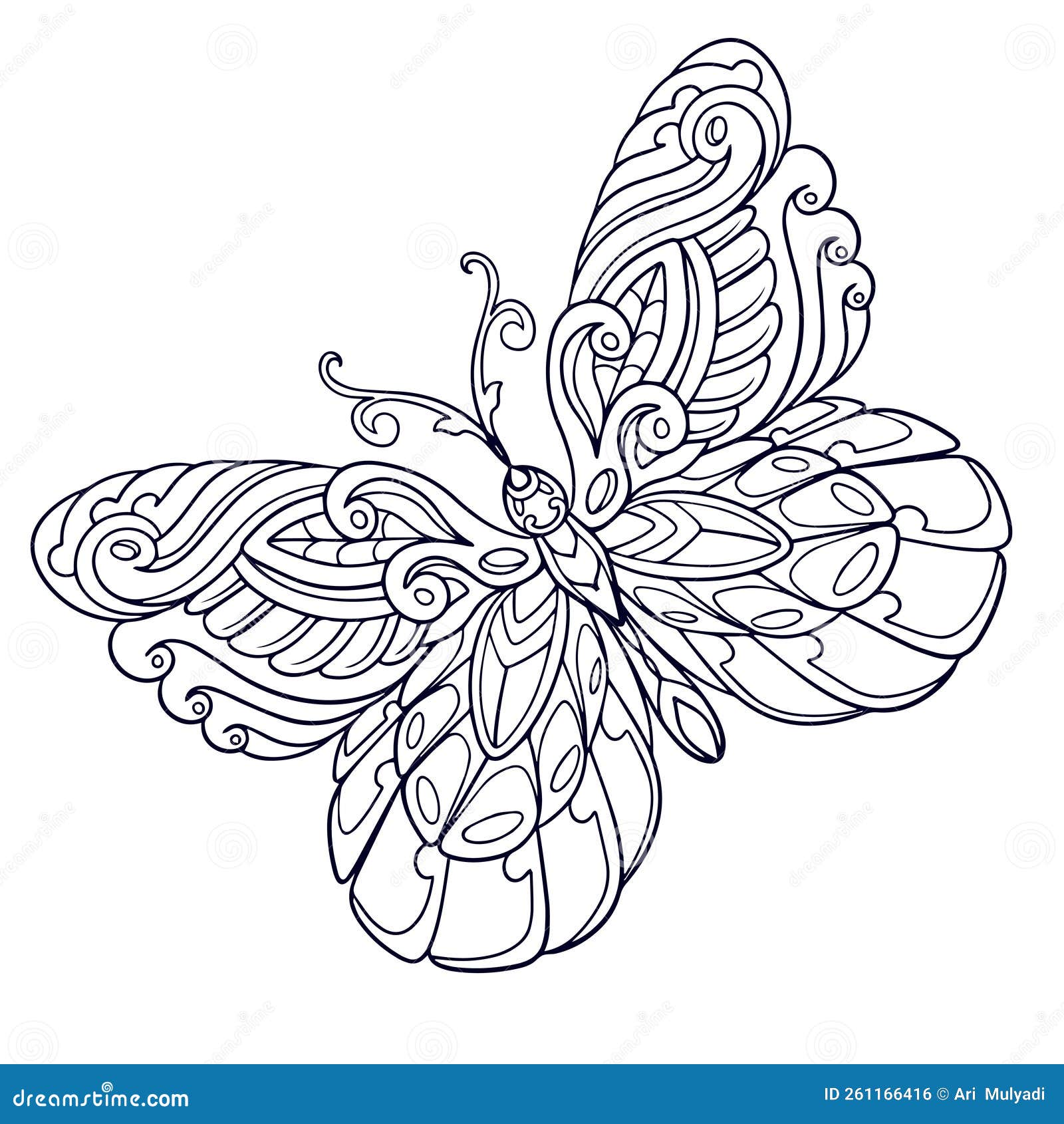 Beautiful Butterfly Mandala Arts Isolated on White Background Stock ...