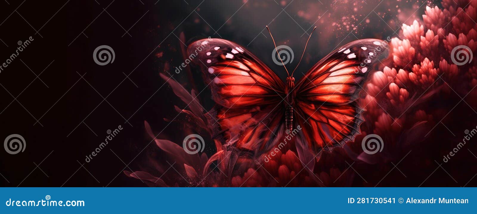 Beautiful Butterfly, Panoramic Layout Stock Illustration - Illustration ...