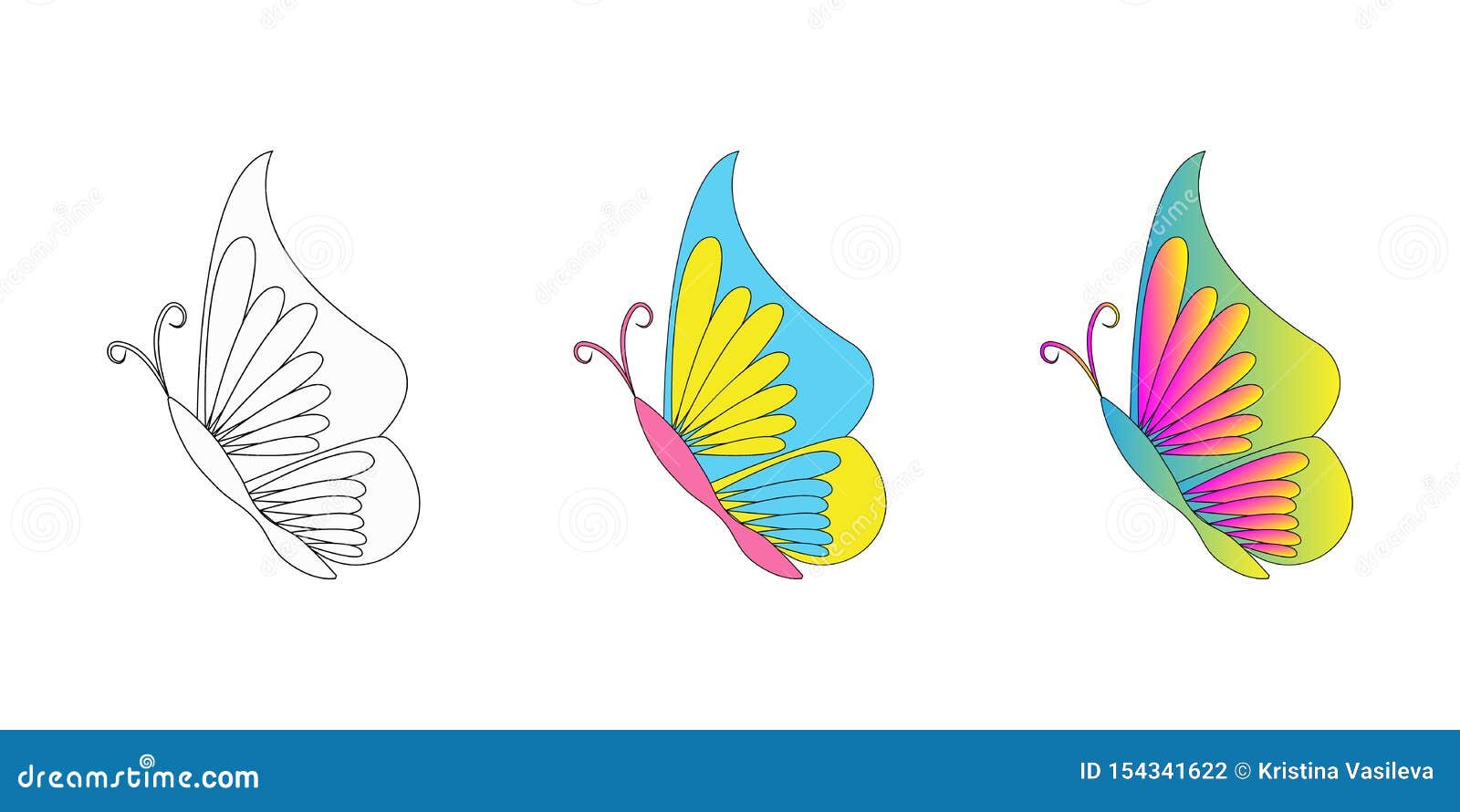 Beautiful Butterfly. Set Vector. Butterfly Isolated on White Background ...