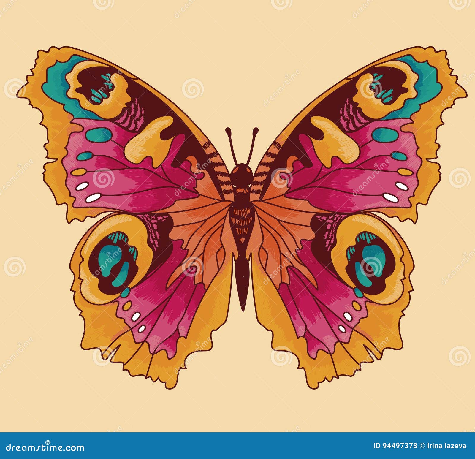 Beautiful Butterfly, Sketch Style Stock Vector - Illustration of park ...