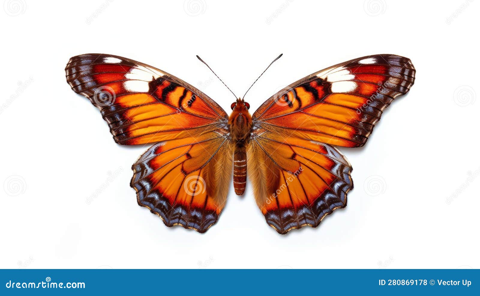 Beautiful Butterfly Top View Isolated on White Background. Generative ...