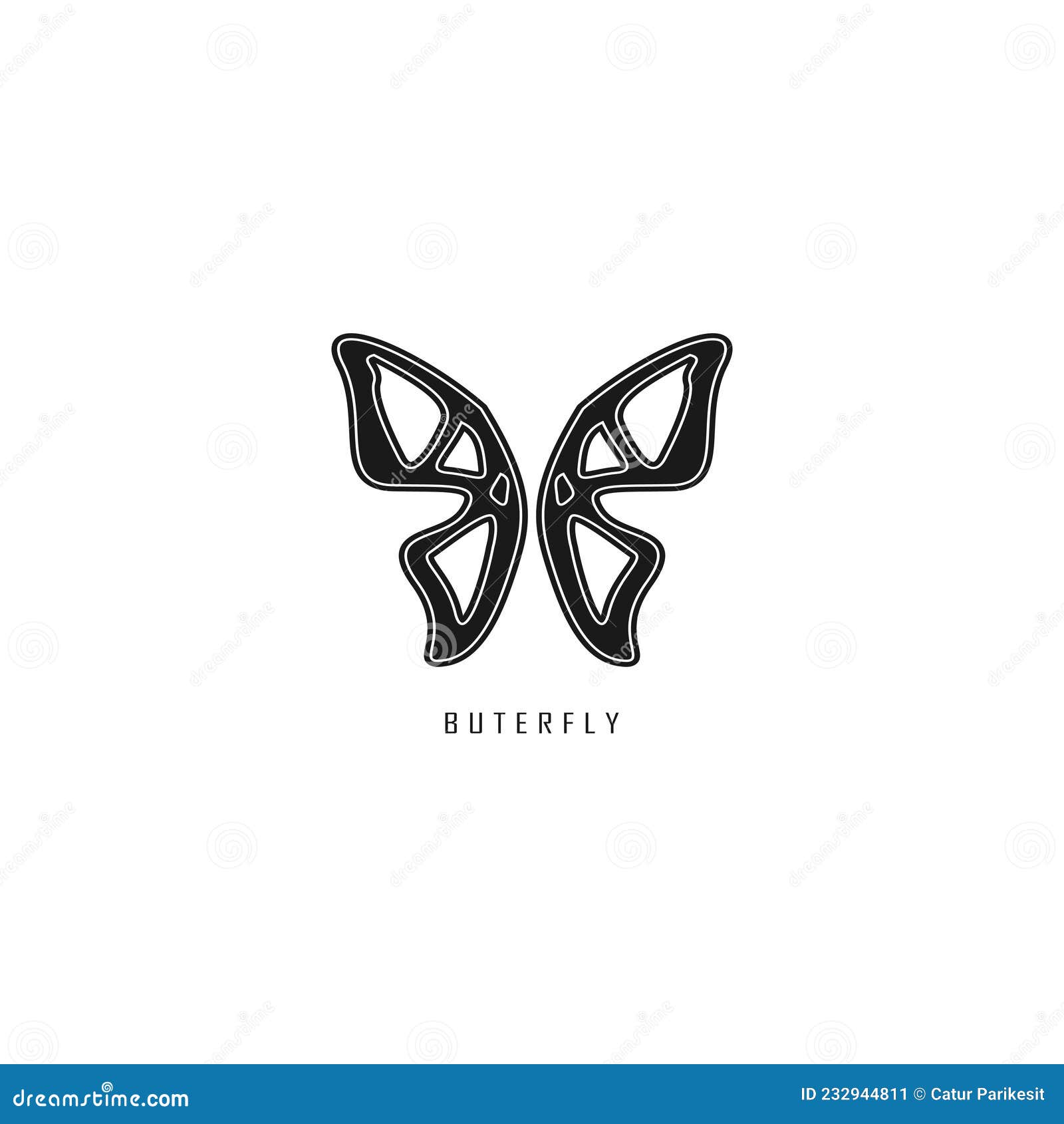 Beautiful Butterfly Wings Logo Vector Design Illutration Stock Vector ...