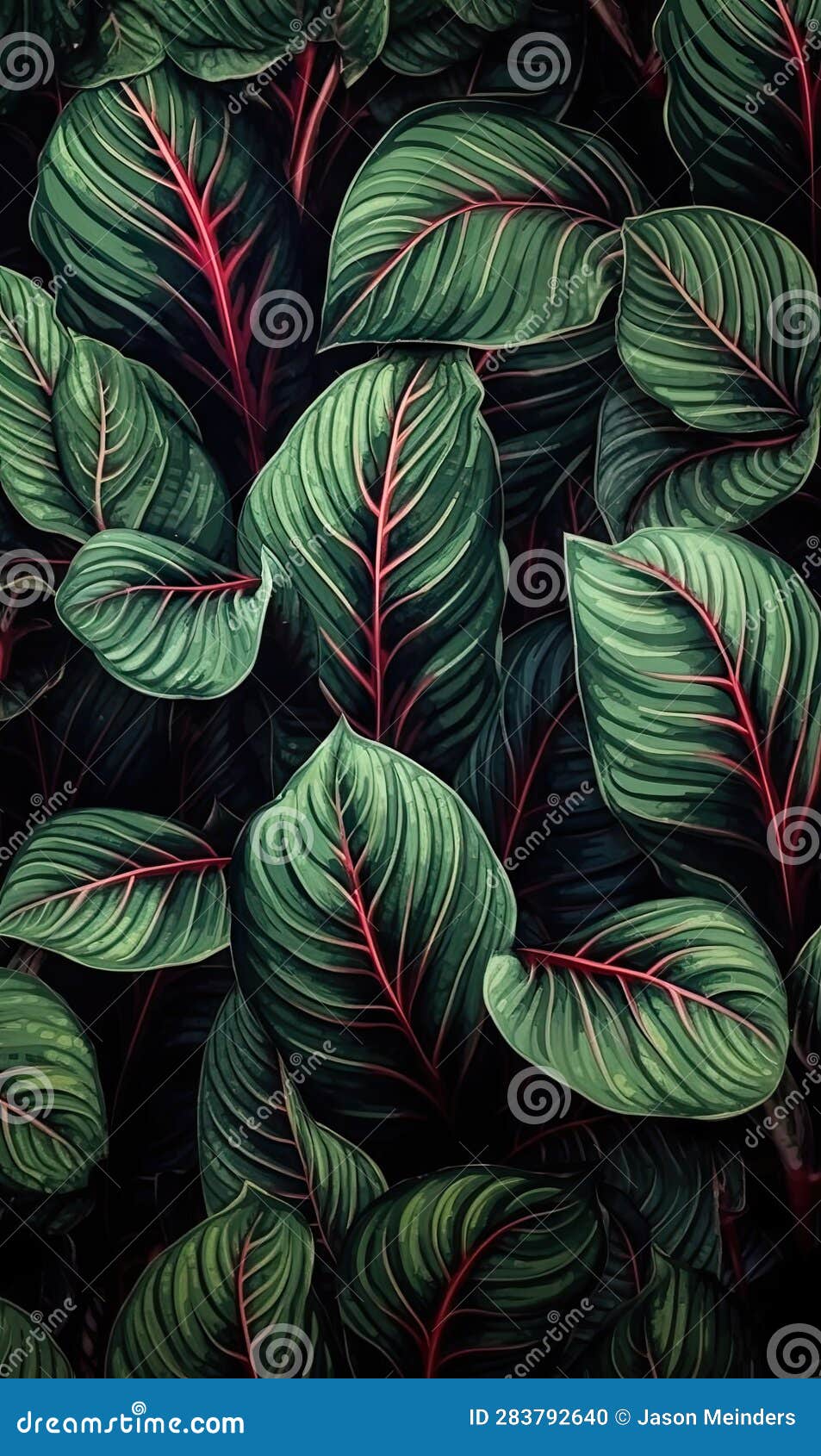 Beautiful Calathea Prayer Plant Leaves in an Interesting Botanical ...