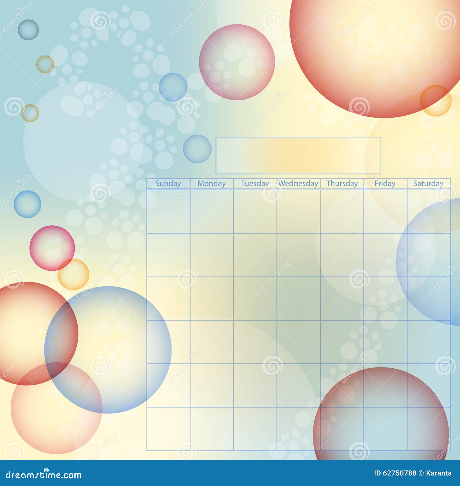 Beautiful Calendar Template Stock Vector - Illustration of bubbles ...