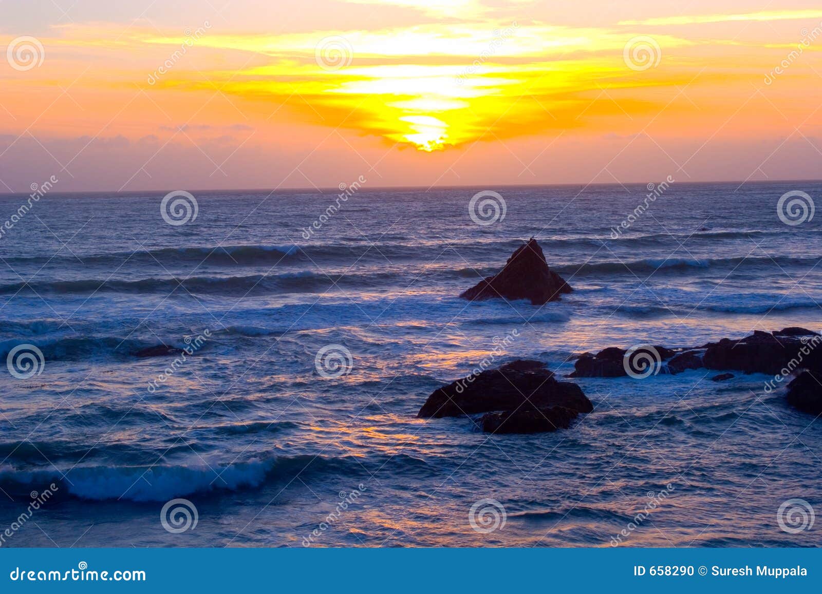 Beautiful California Sunset Stock Photo - Image of highway, reflection ...