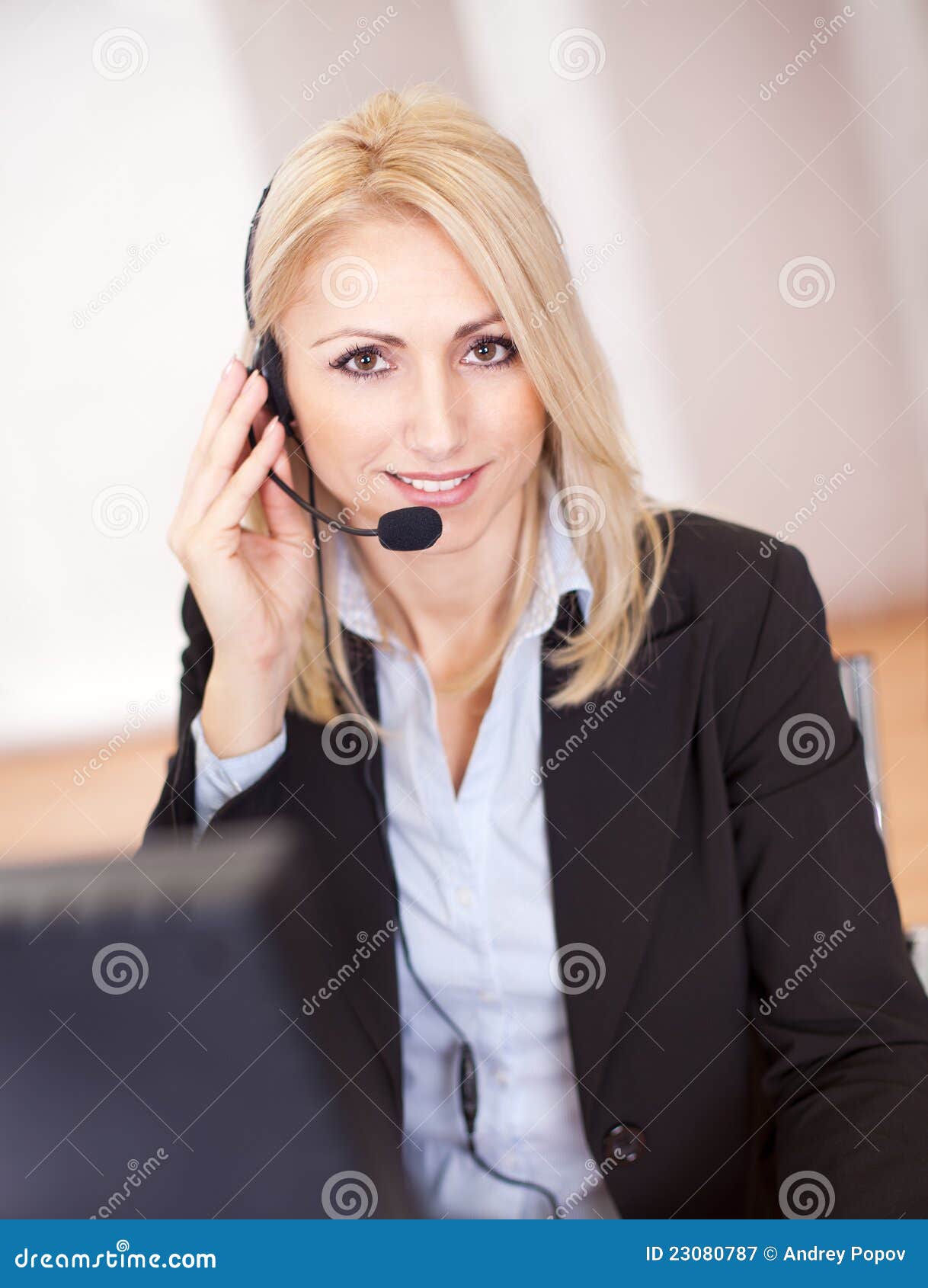 Beautiful Call Center Operator Stock Image - Image of assistance ...
