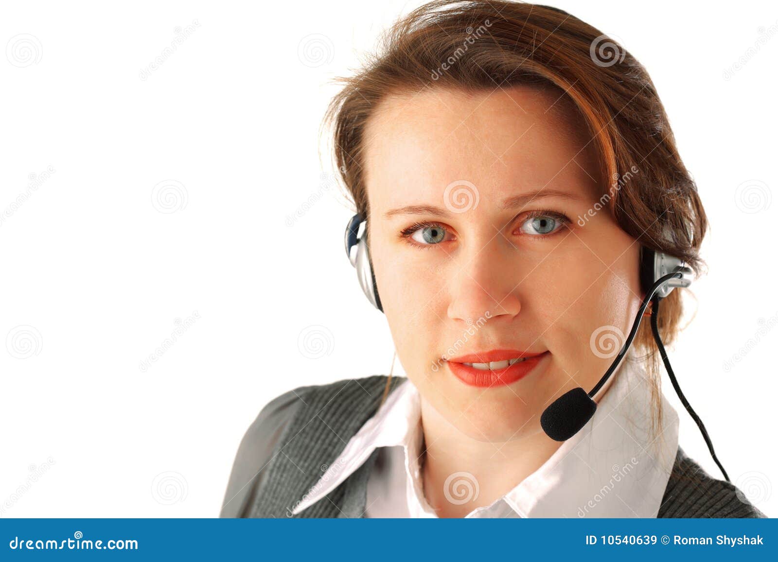 Beautiful Call Centre Executive Stock Image - Image of device ...