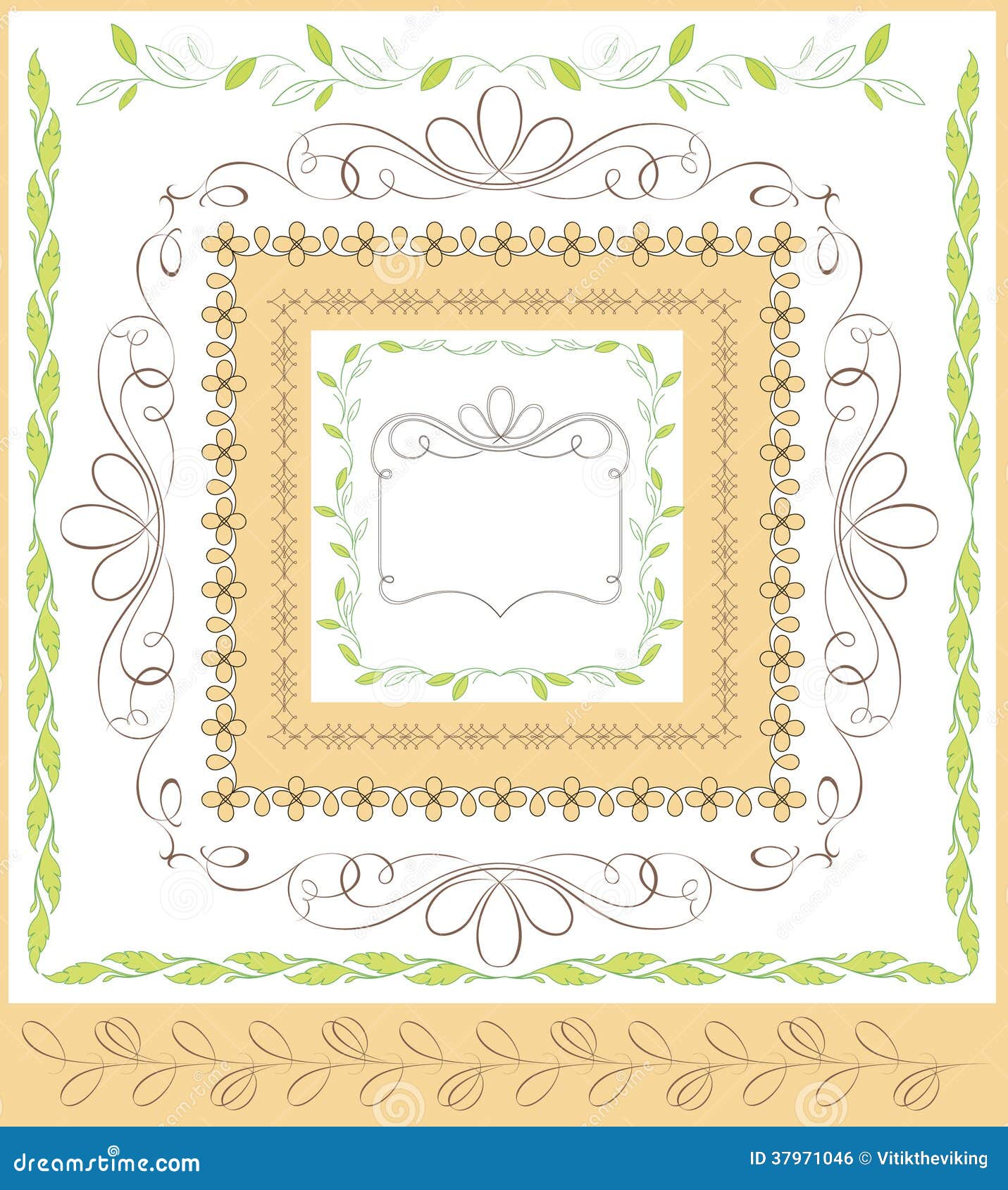 Beautiful Calligraphic Decorative Frames Stock Illustration ...