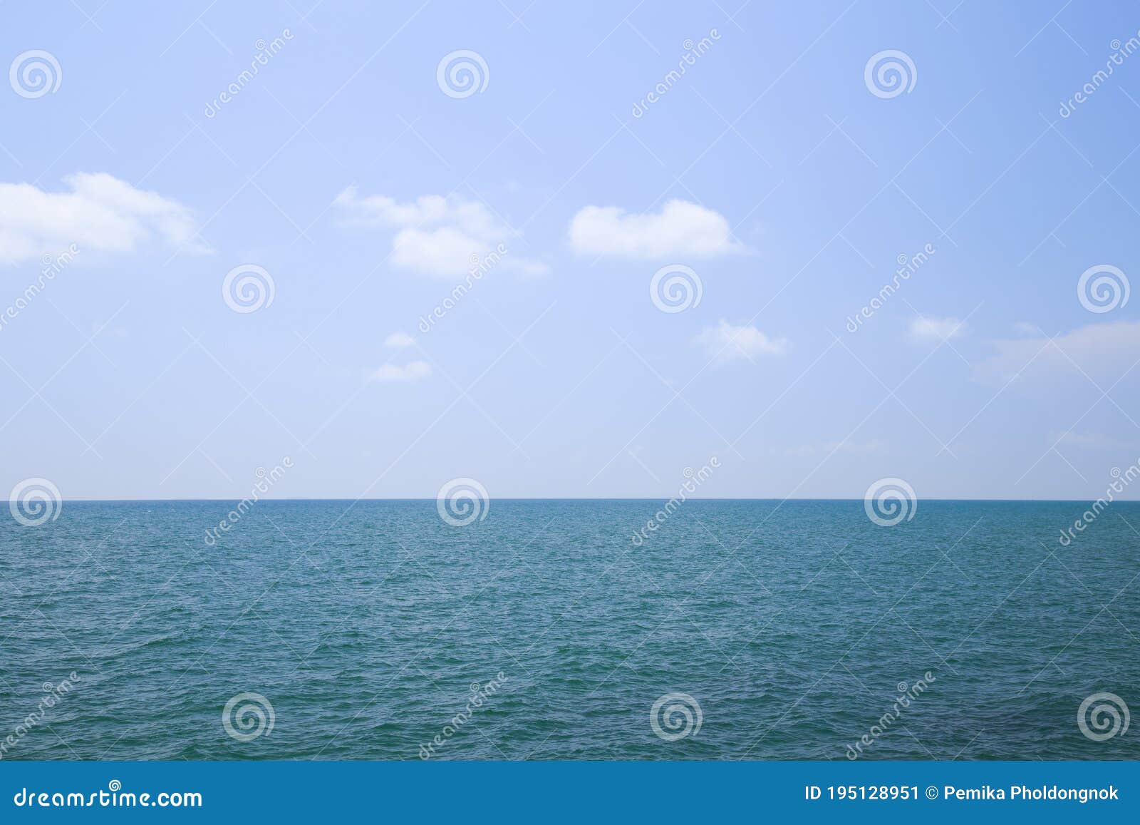 Beautiful Calm Sea and Blue Sky with White Clouds Stock Image - Image ...