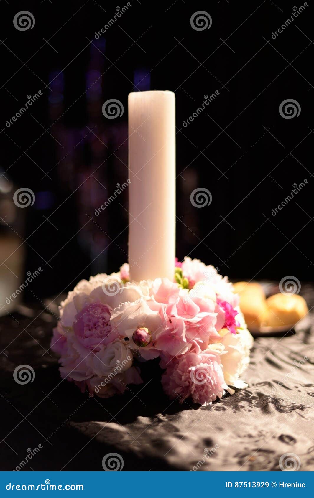 Beautiful Candle with Flower Decoration Stock Image - Image of decor ...