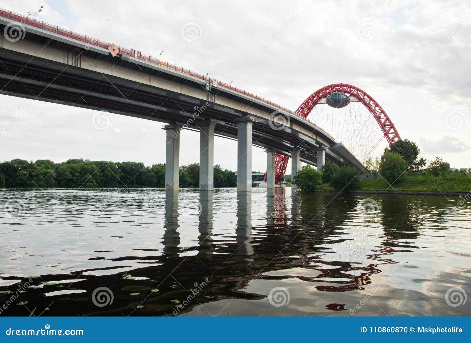 Beautiful Car Bridge Over the River on a Summer Day Editorial Image ...