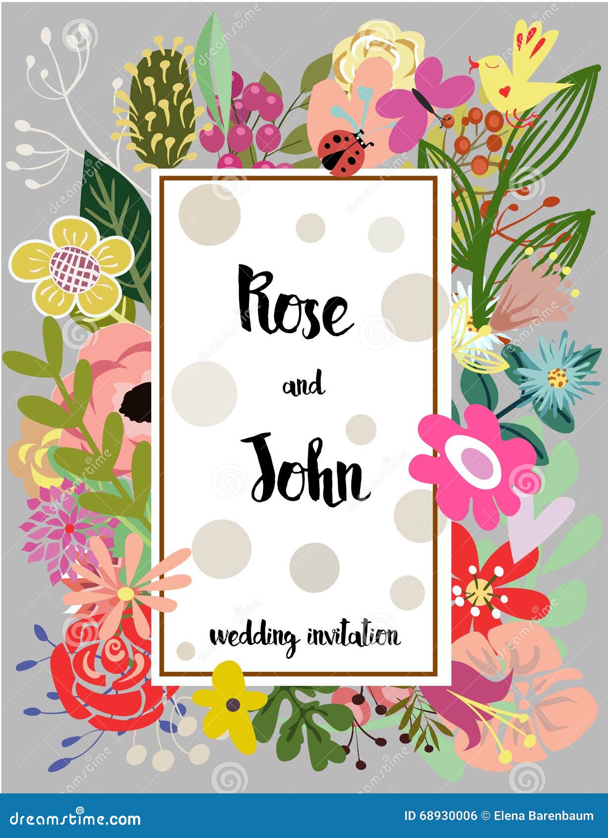 Beautiful Card with Flowers Stock Vector - Illustration of gentle ...