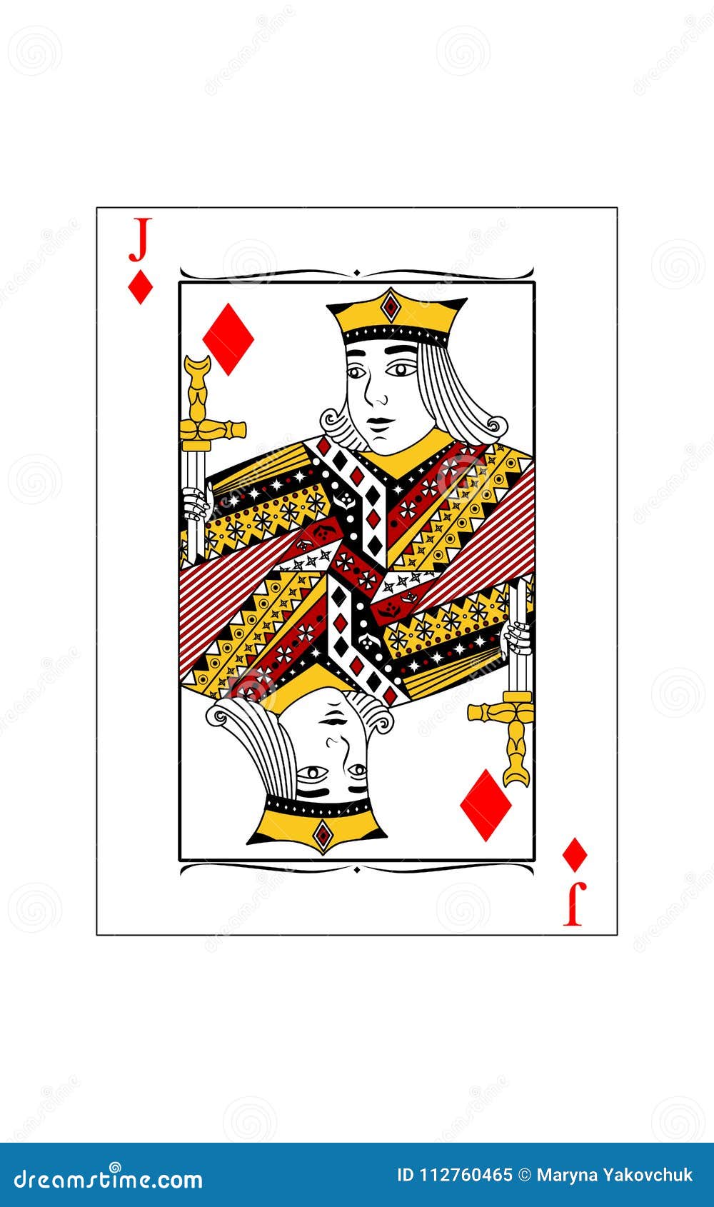 Jack of diamonds stock vector. Illustration of modern - 112760465