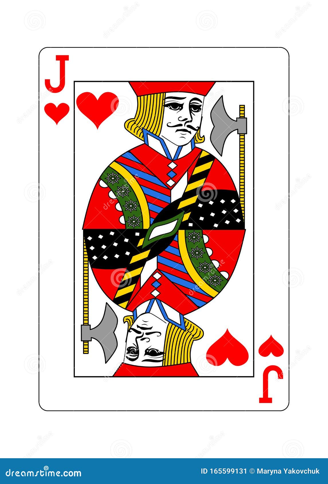 The Beautiful Card of the Jack of Hearts in Classic Style Stock Vector ...