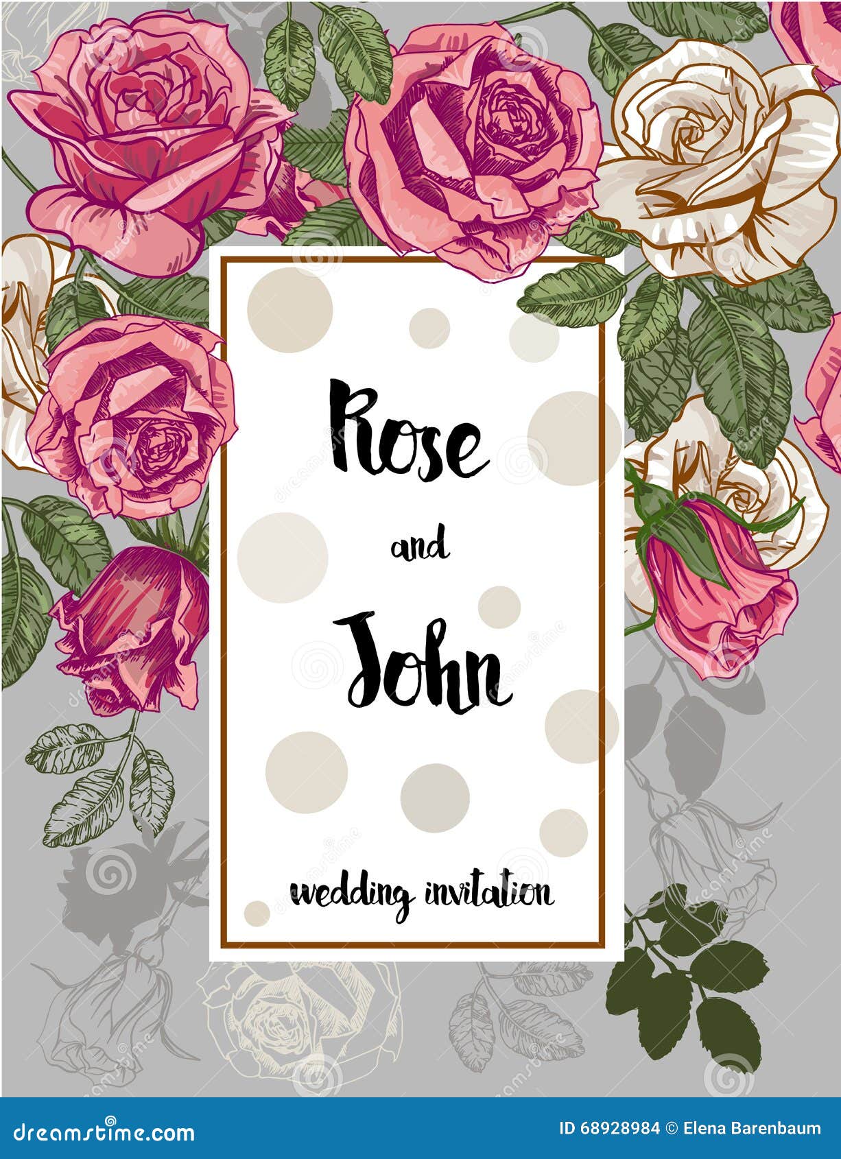 Beautiful Card with a Roses. Stock Vector - Illustration of bouquet ...