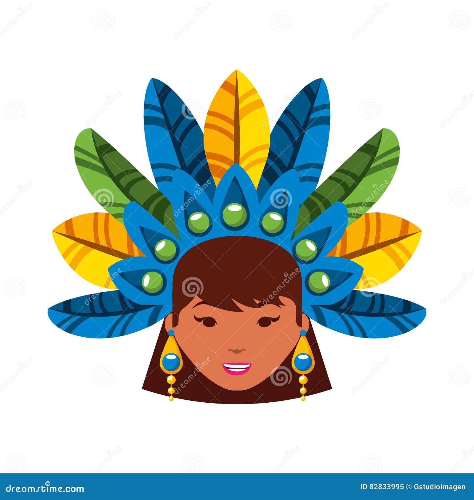 Beautiful Carnival Dancer Character Stock Illustration - Illustration ...