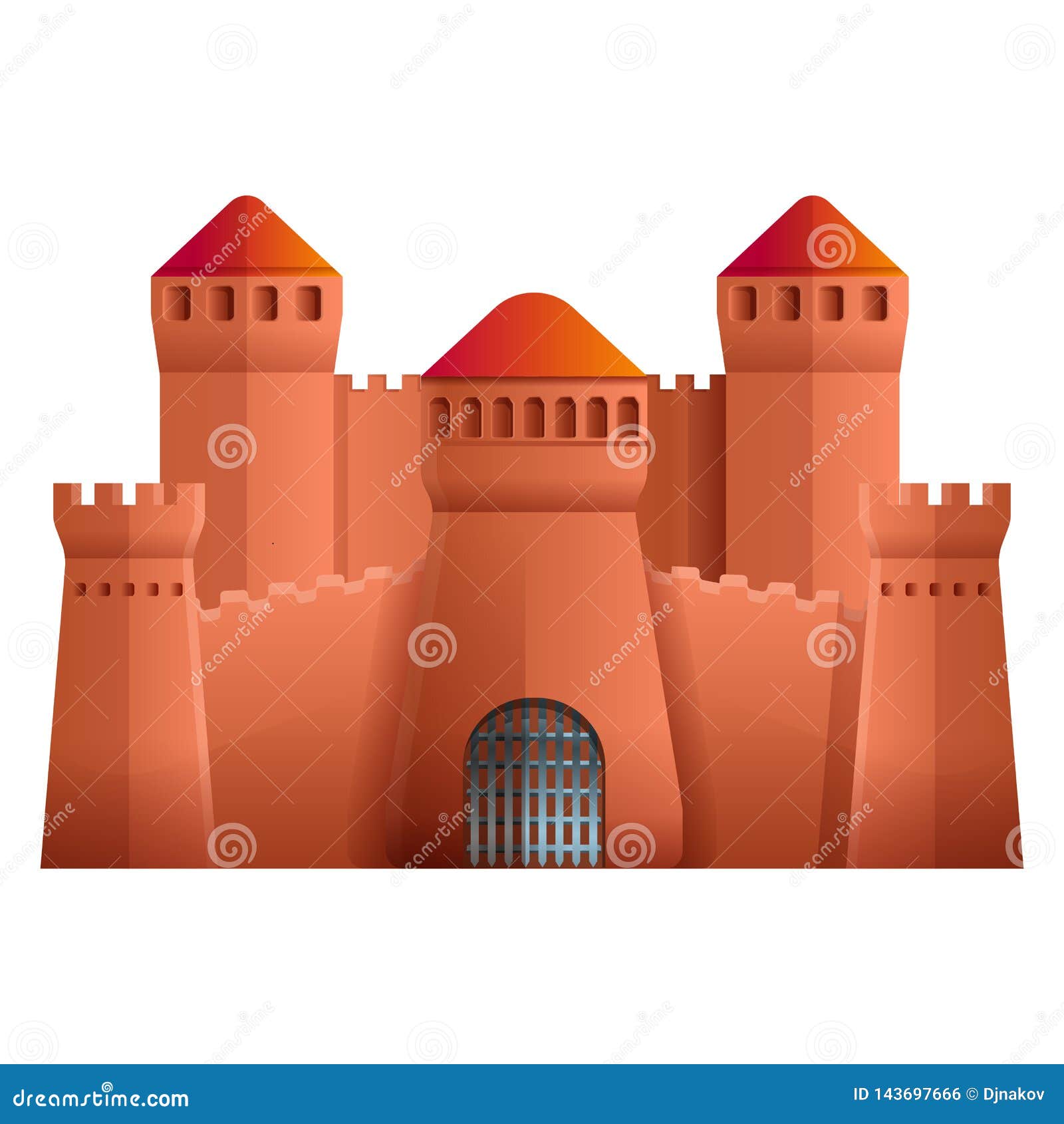 Beautiful Cartoon Castle, Vector Illustration Stock Illustration ...