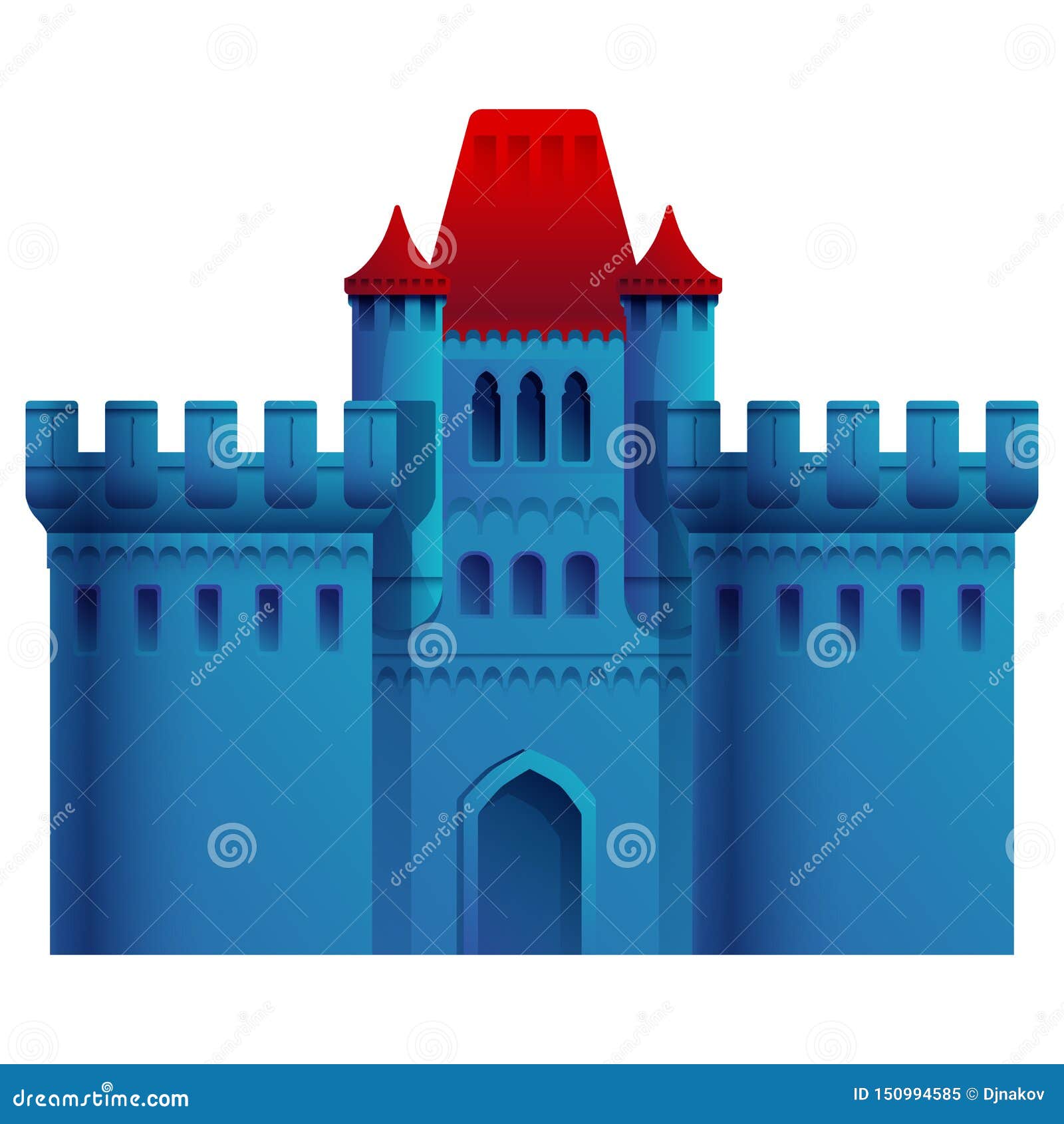 Beautiful cartoon castle stock illustration. Illustration of castle ...