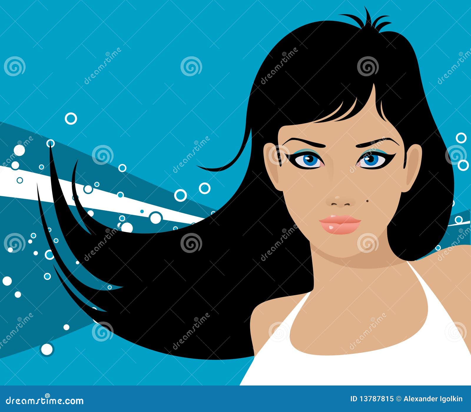 Beautiful cartoon girl stock vector. Illustration of clip - 13787815