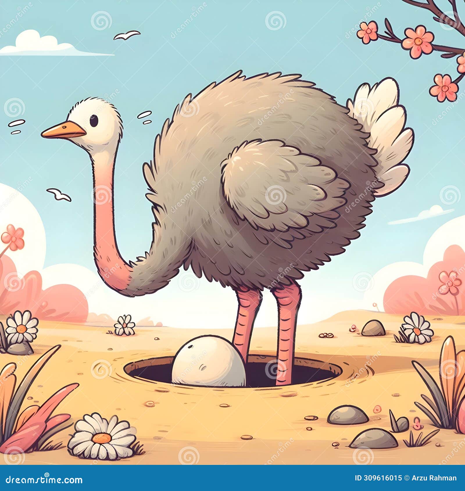 Beautiful cartoon oaster stock illustration. Illustration of waterbird ...