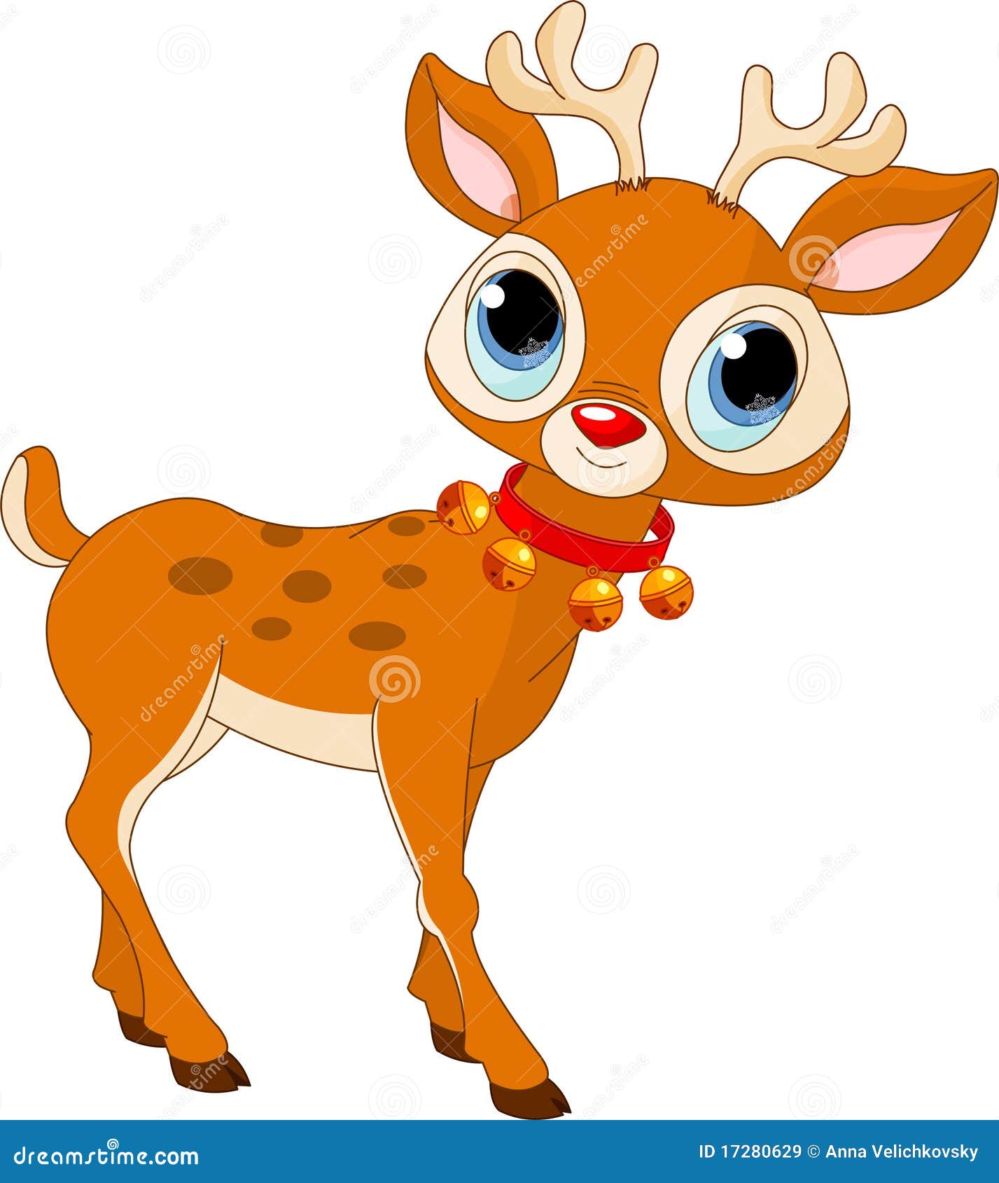 Beautiful Cartoon Reindeer Rudolf Stock Vector - Illustration of ...