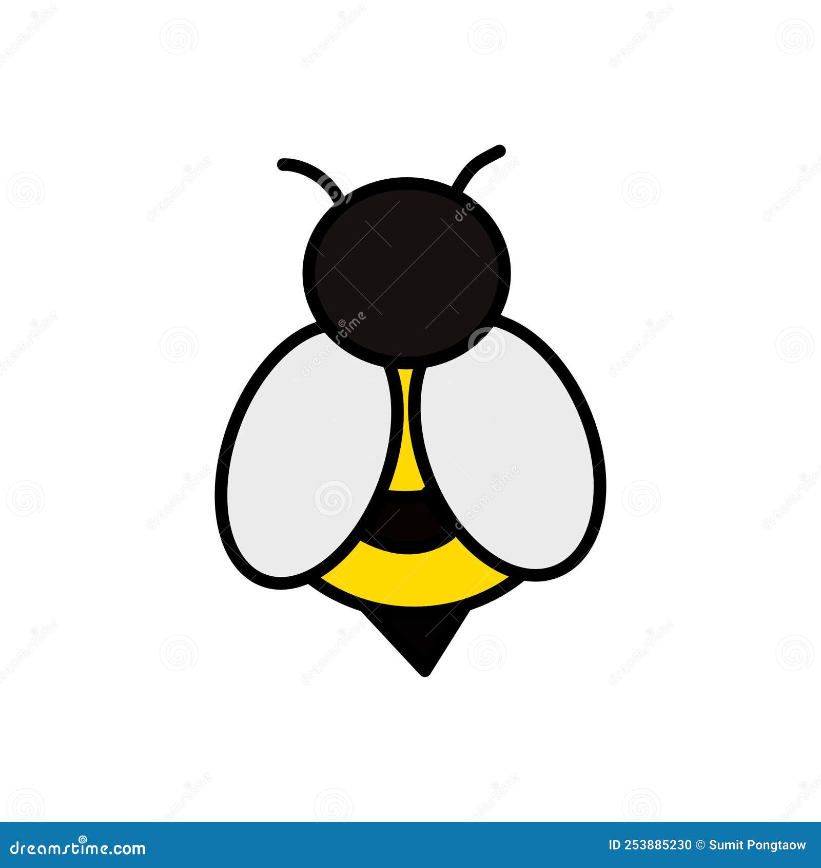 Beautiful Cartoon Worker Bee Abstract Background. Stock Vector ...