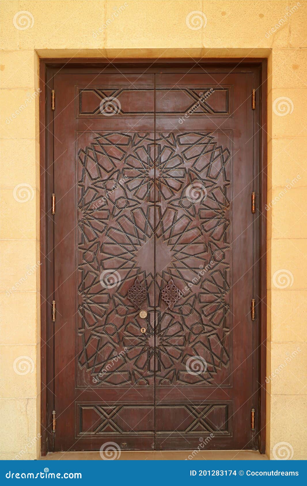 Beautiful Carving Pattern of a Mosque Wooden Door Stock Photo - Image ...