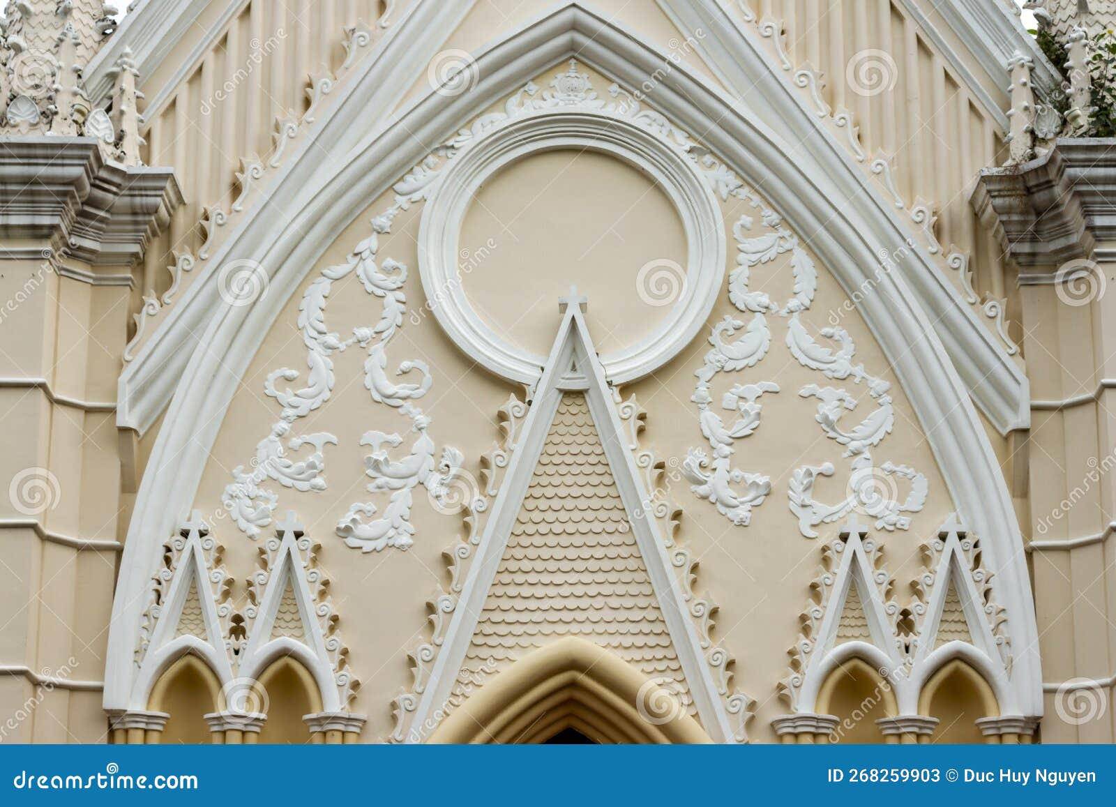 Beautiful Carving Pattern on the Wall of a Catholic Chapel. Stock Image ...