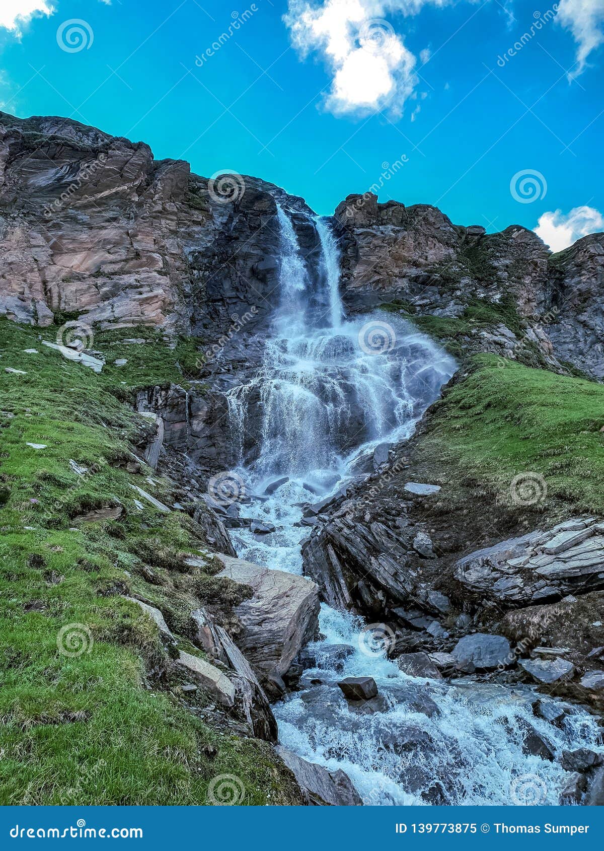 Beautiful cascade stock image. Image of waterfall, bluesky - 139773875