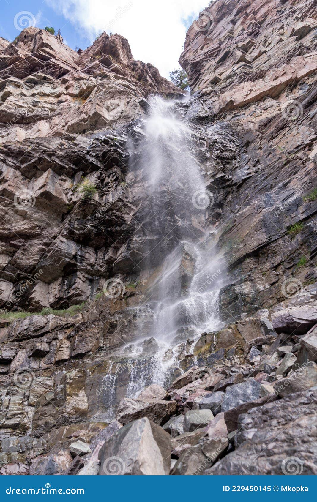 Beautiful Cascade Falls Waterfall at a Park in Ouray Colorado Stock ...