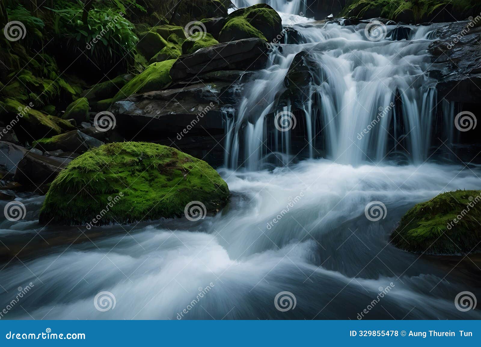Beautiful Cascade Waterfall in a Forest Stock Photo - Image of beauty ...
