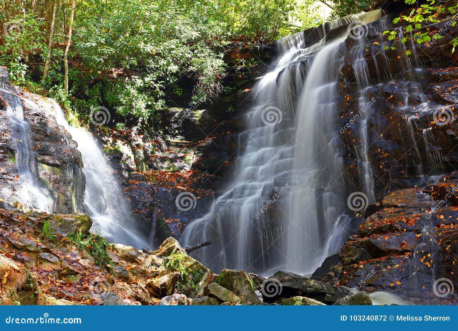 Beautiful Cascading Waterfalls Stock Photo - Image of mountains ...
