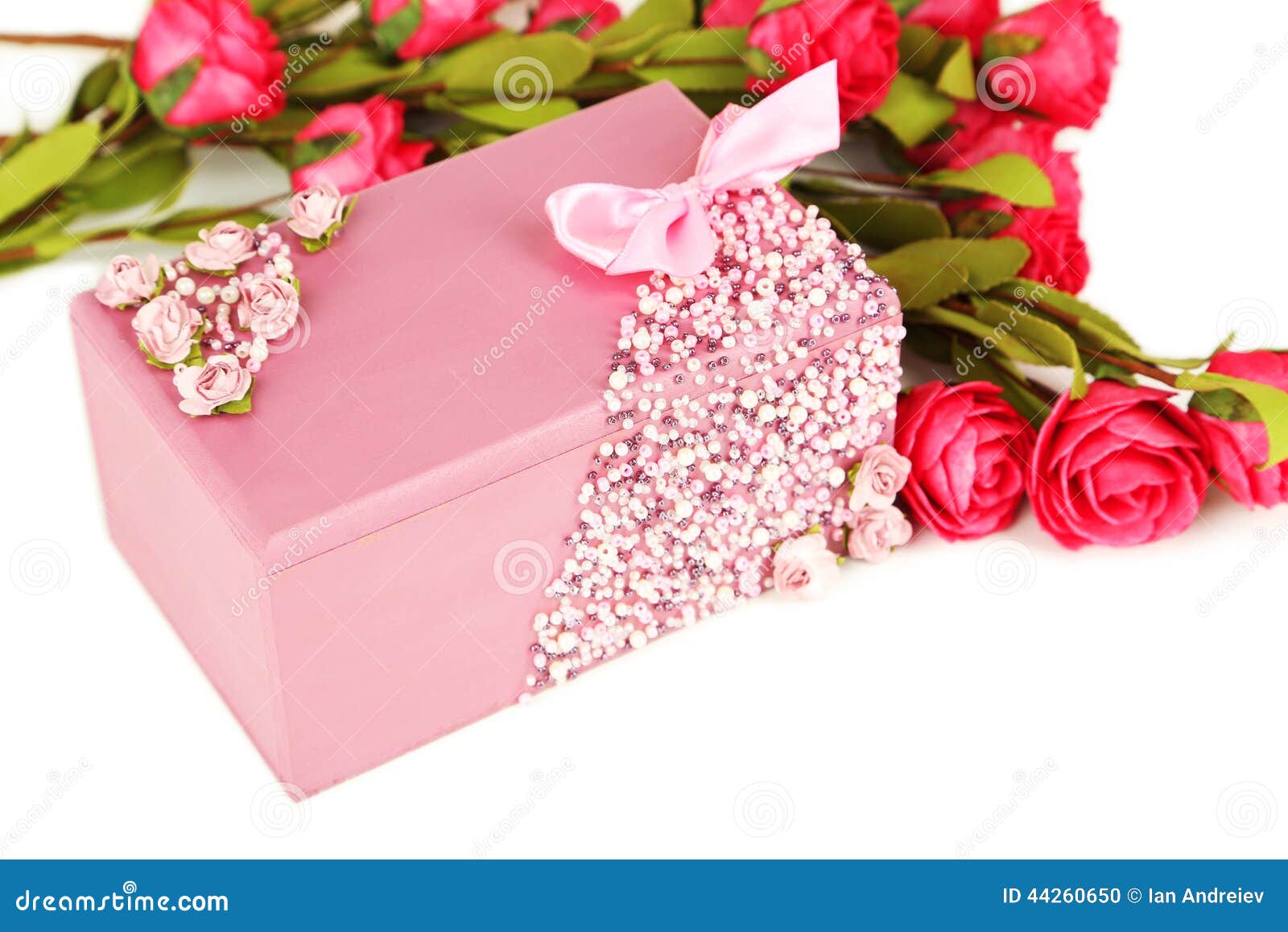 Beautiful Casket with Flowers on White Background Stock Photo - Image ...
