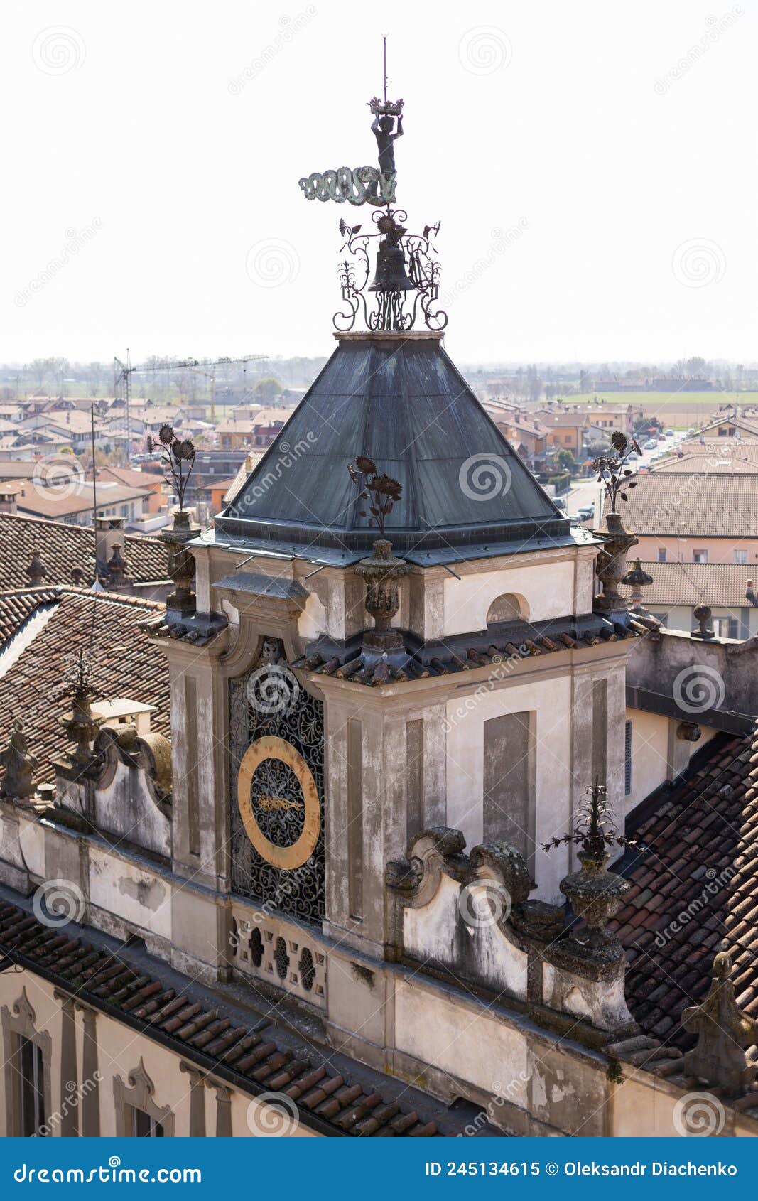 Beautiful Castle Clock Tower in the Old Town Stock Image - Image of ...