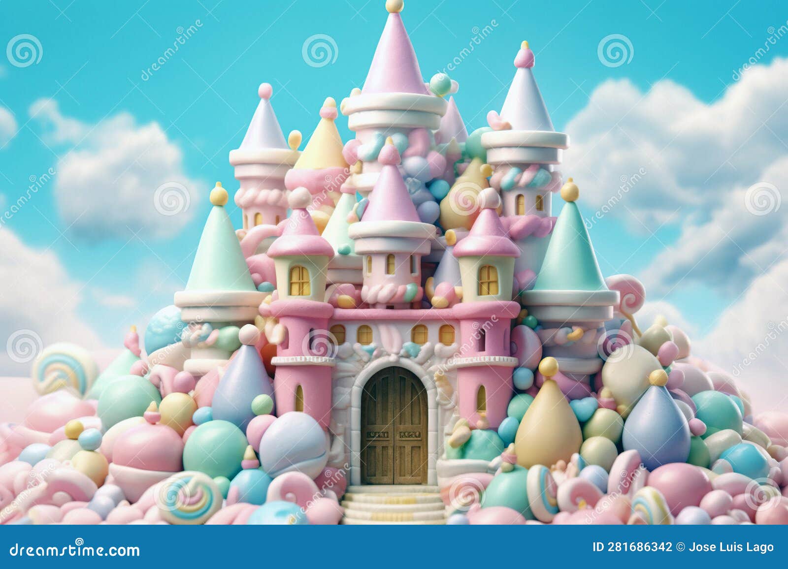 Beautiful Castle Made with Marshmallows, of Different Colors Stock ...