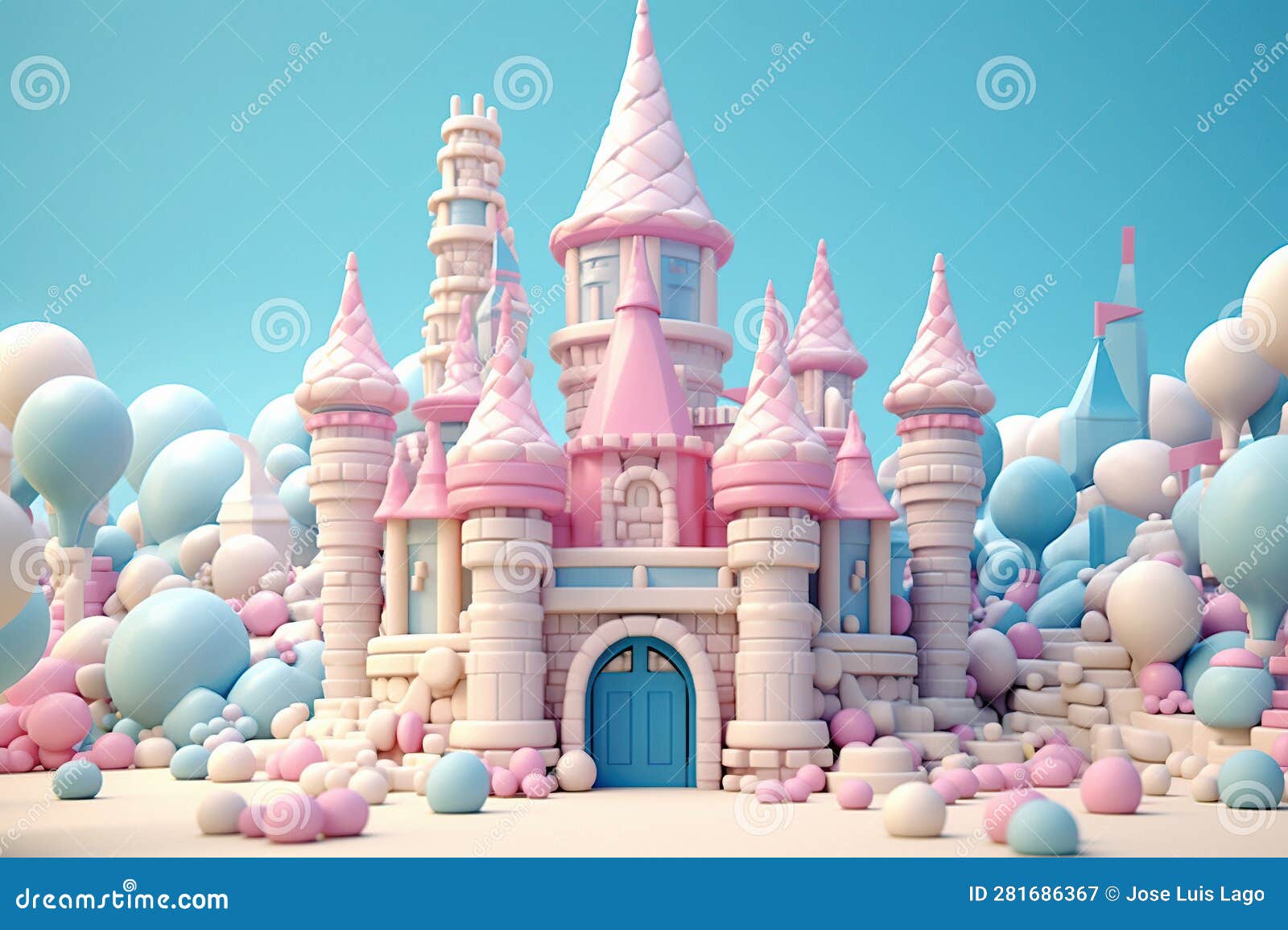 Beautiful Castle Made with Marshmallows, of Different Colors Stock ...