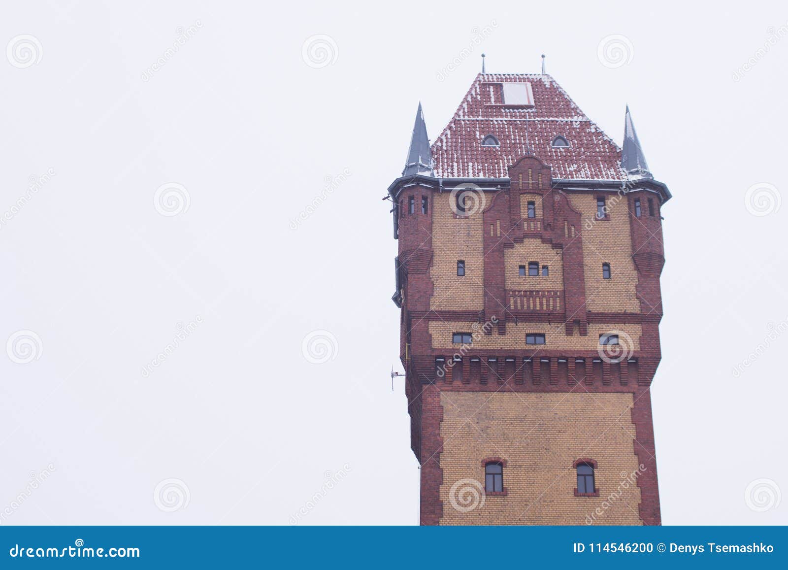 Beautiful Castle Tower with Windows Isolated on White. Stock Photo ...